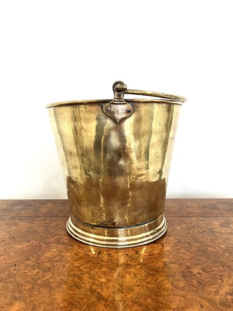 Antique Victorian Brass Coal Bucket, 1860 for sale at Pamono