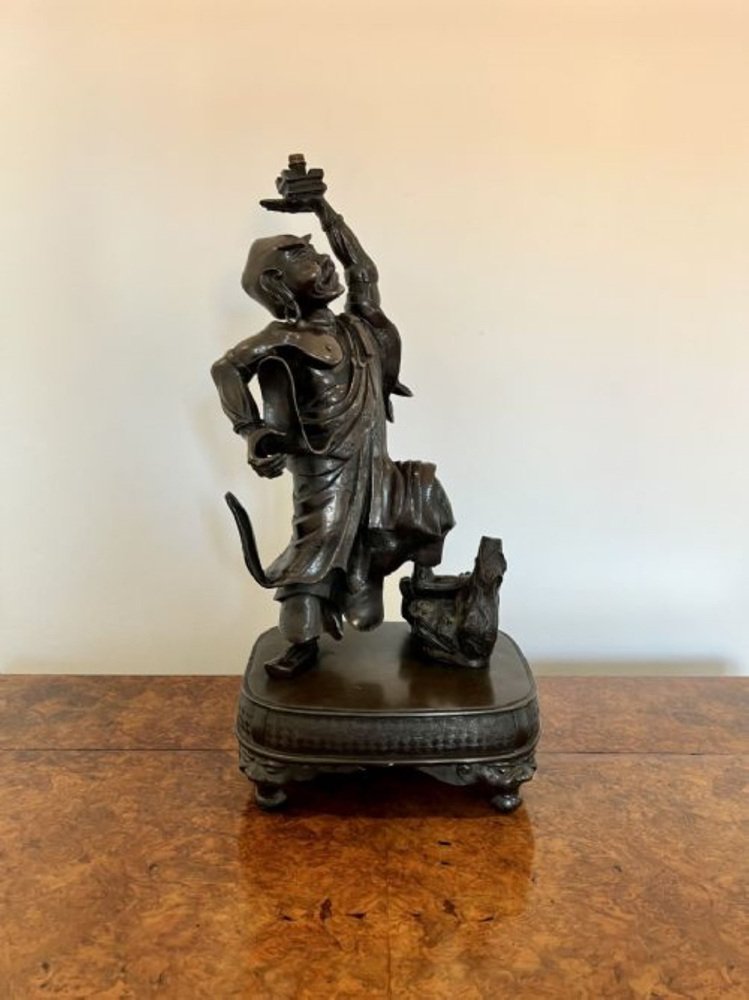 Large Antique Japanese Bronze Figure, 1880 for sale at Pamono