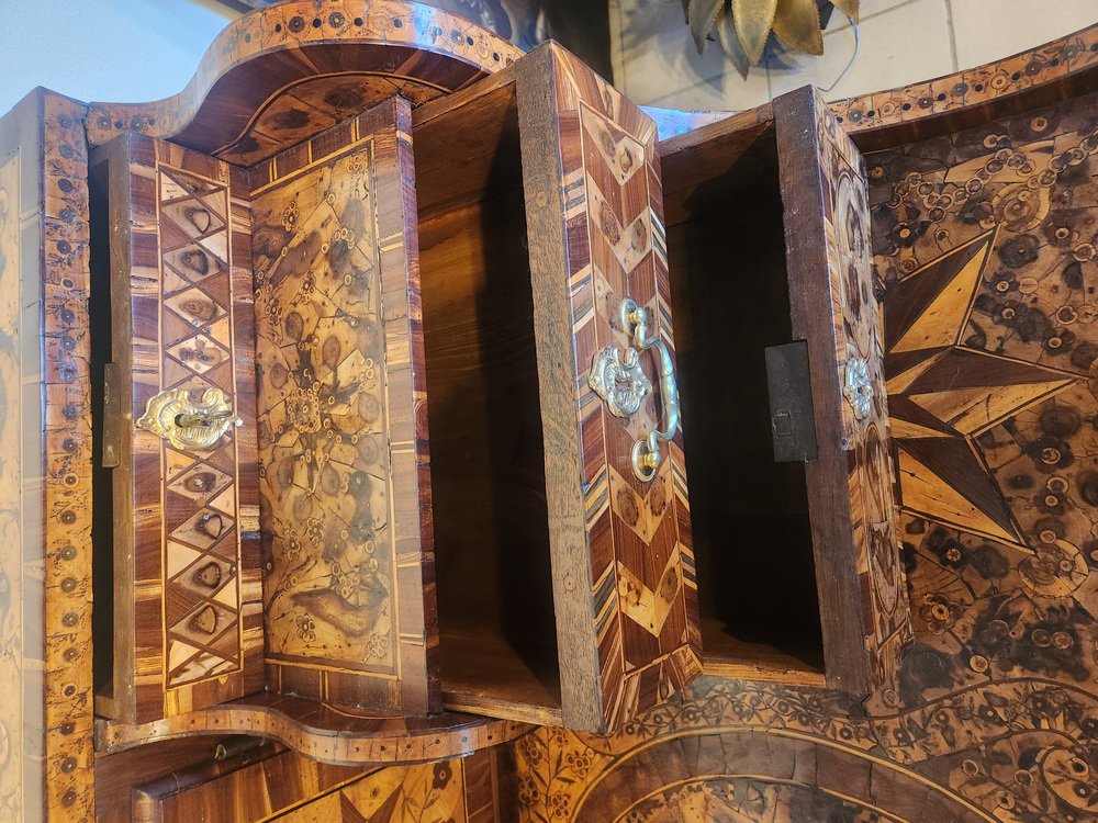 French Desk in Native Marquetry, 1700s for sale at Pamono