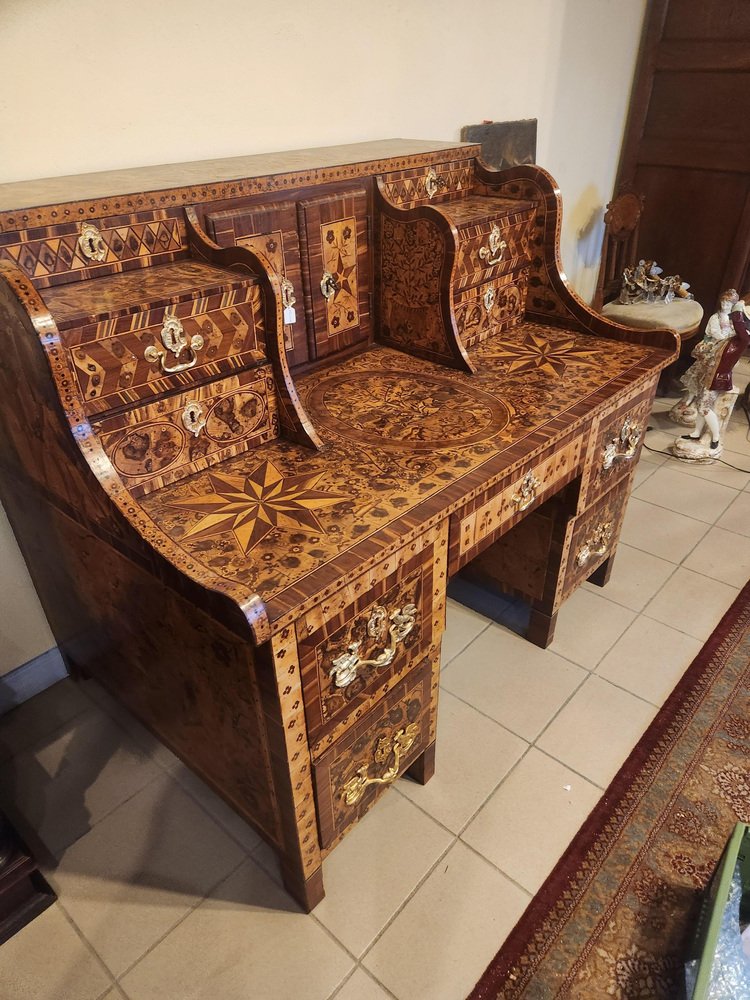 French Desk in Native Marquetry, 1700s for sale at Pamono