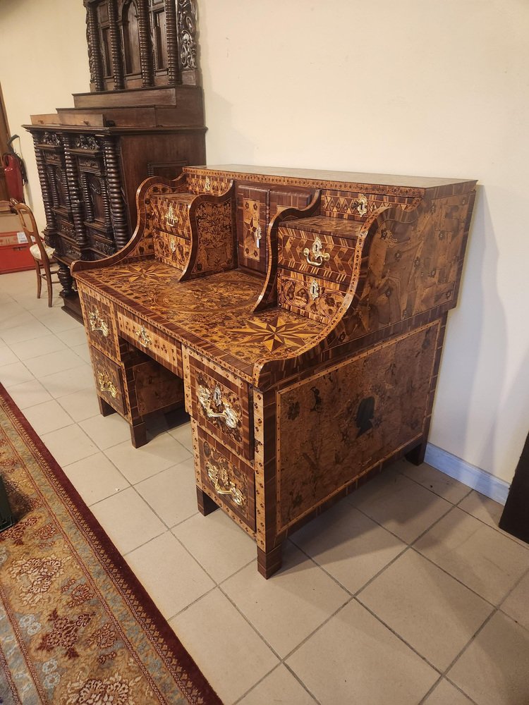 French Desk in Native Marquetry, 1700s for sale at Pamono