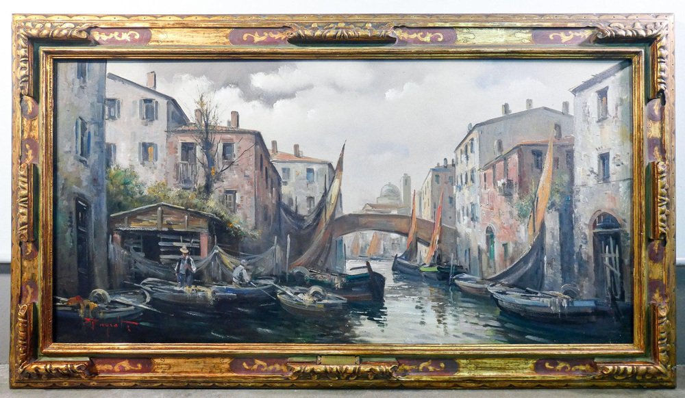 Chioggia Ölgemälde von Ercole Magrotti, 1958 bei Pamono kaufen