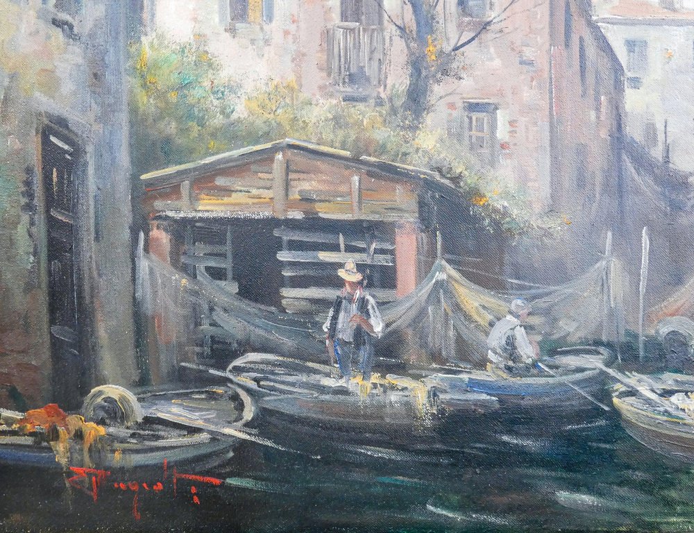 Chioggia Ölgemälde von Ercole Magrotti, 1958 bei Pamono kaufen