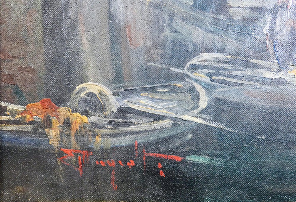 Chioggia Ölgemälde von Ercole Magrotti, 1958 bei Pamono kaufen