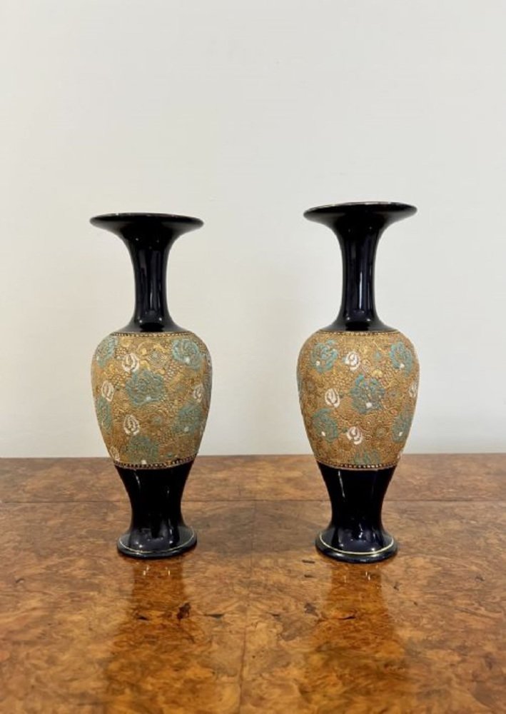 Victorian Vases from Doulton, 1880s, Set of 2 for sale at Pamono