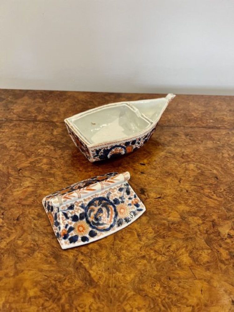 Japanese Imari Boat Shaped Dish, 1900s for sale at Pamono
