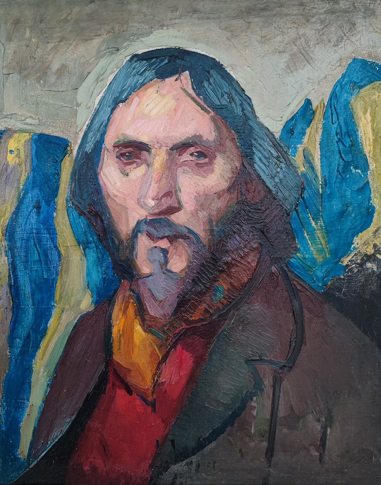 Mady Epstein, Portrait du poète russe Ivanov, Oil on Canvas, Framed for ...