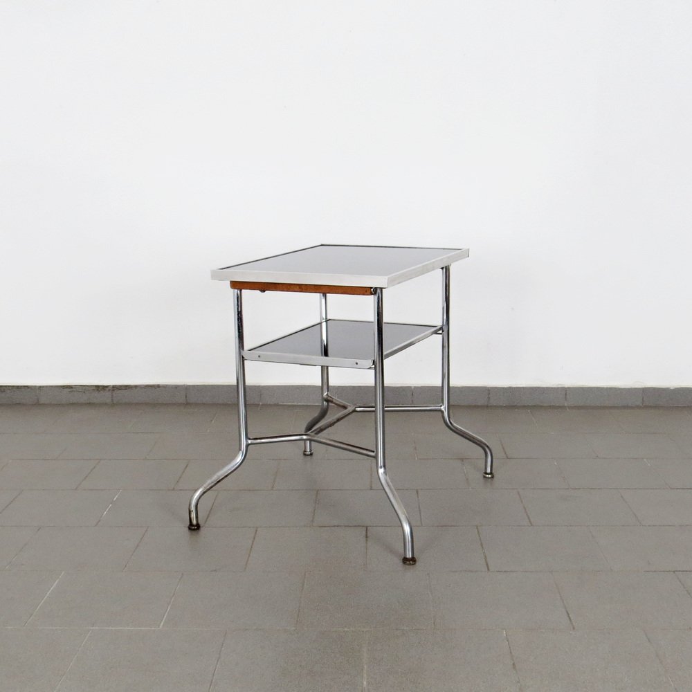 Tubular Side Table in Chrome and Glass for sale at Pamono