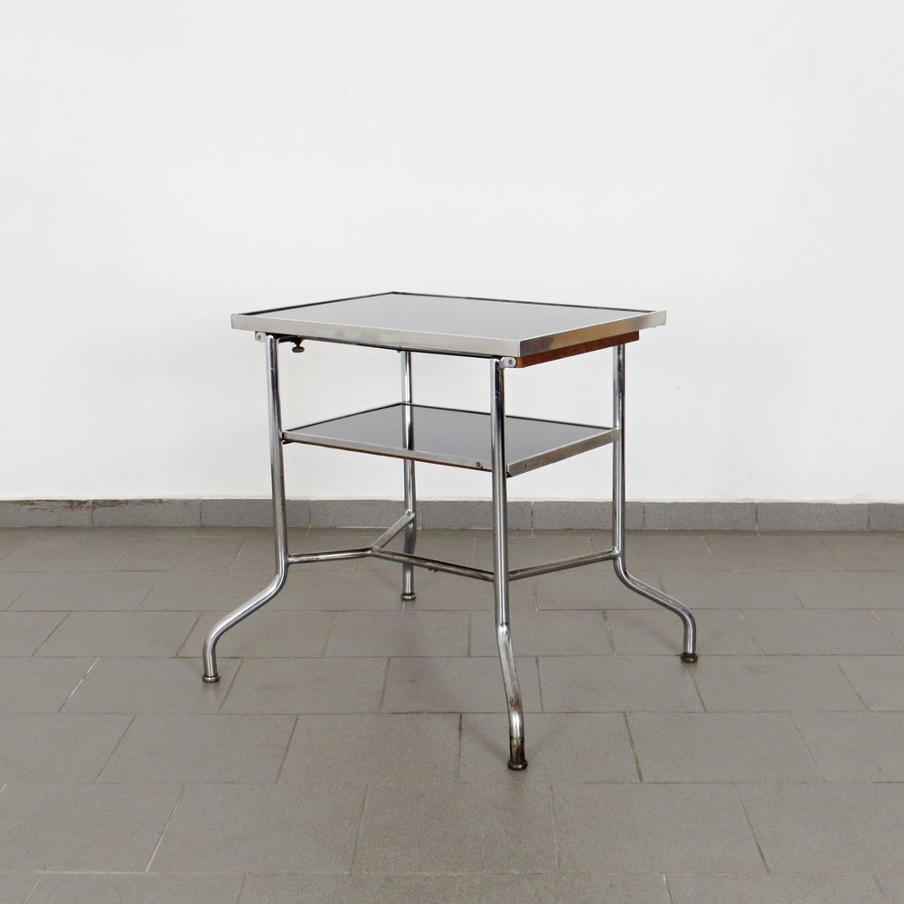 Tubular Side Table in Chrome and Glass for sale at Pamono