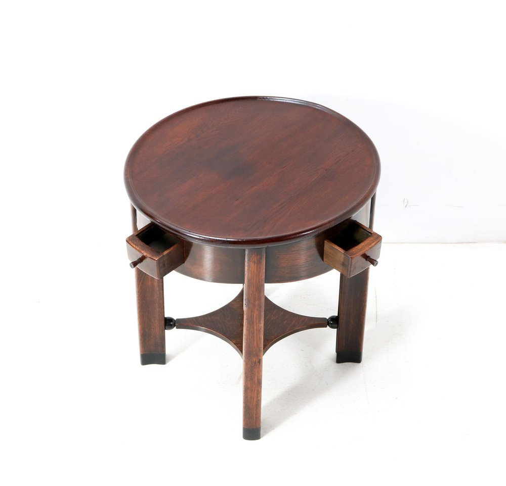 Art Deco Amsterdamse School Oak Side Table by Piet Kramer for Randoe ...