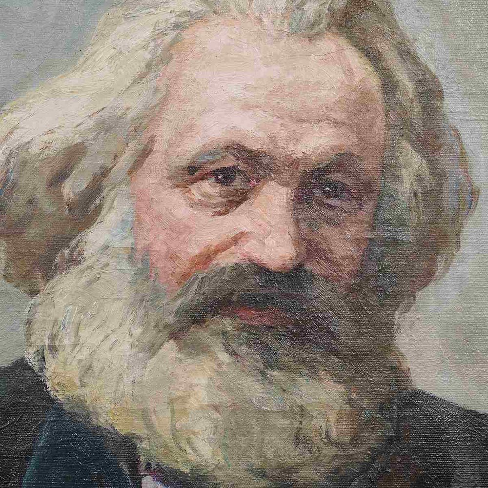Portrait de Karl Marx, Huile sur Toile, 1960s en vente sur Pamono