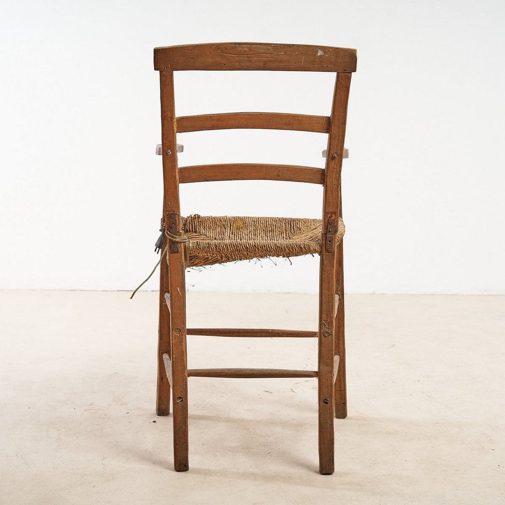 Tall Vintage Straw Chair for sale at Pamono