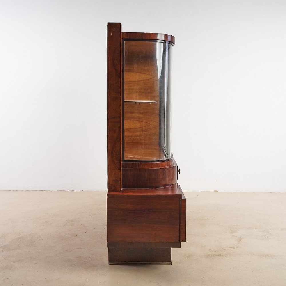 Art Deco Wood & Glass Showcase for sale at Pamono