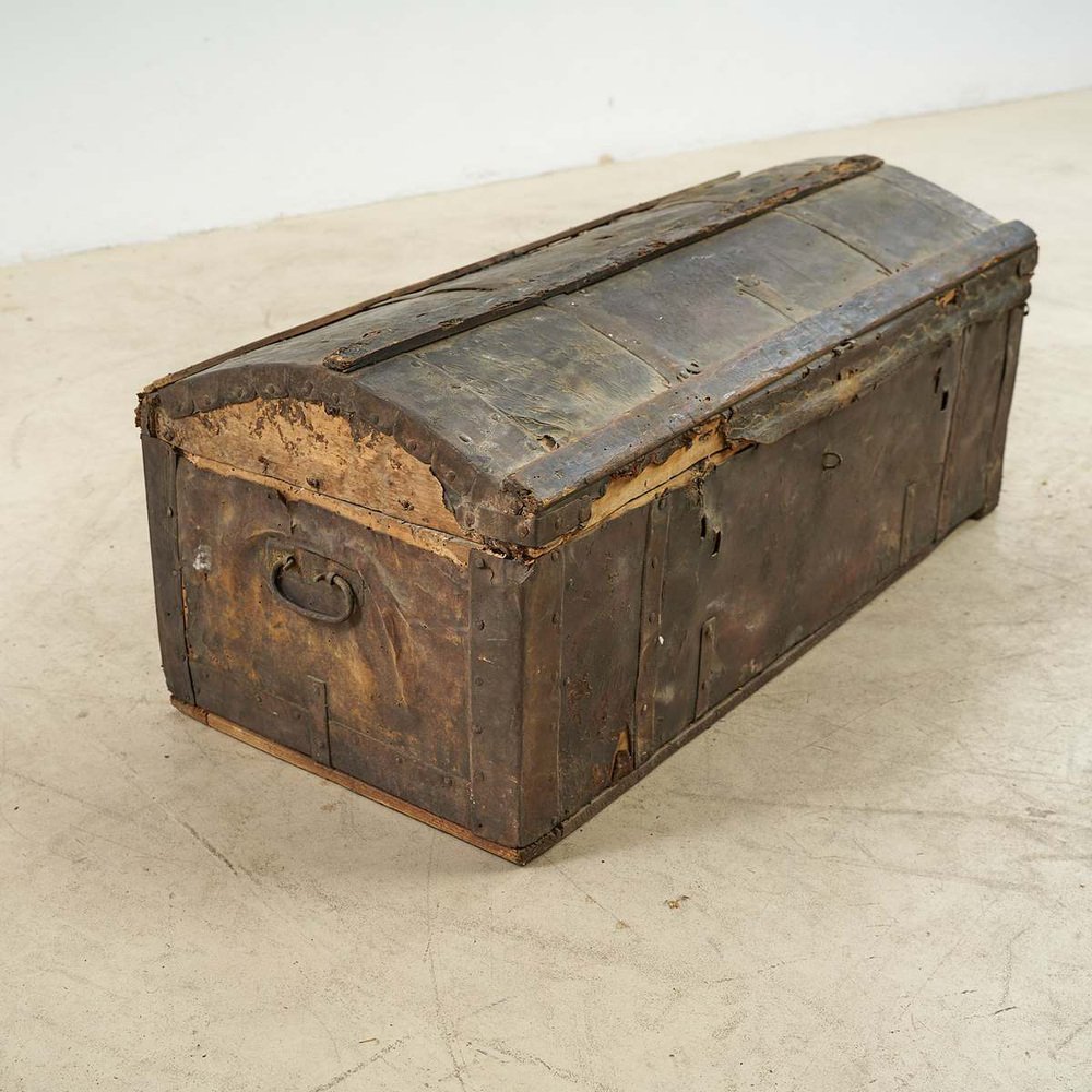 Trunk Coated with Leather for sale at Pamono