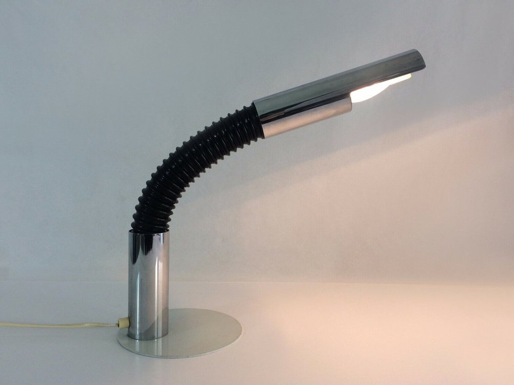 Italian Flexible Office Lamp in Chrome Metal by E Belinni for Targetti ...