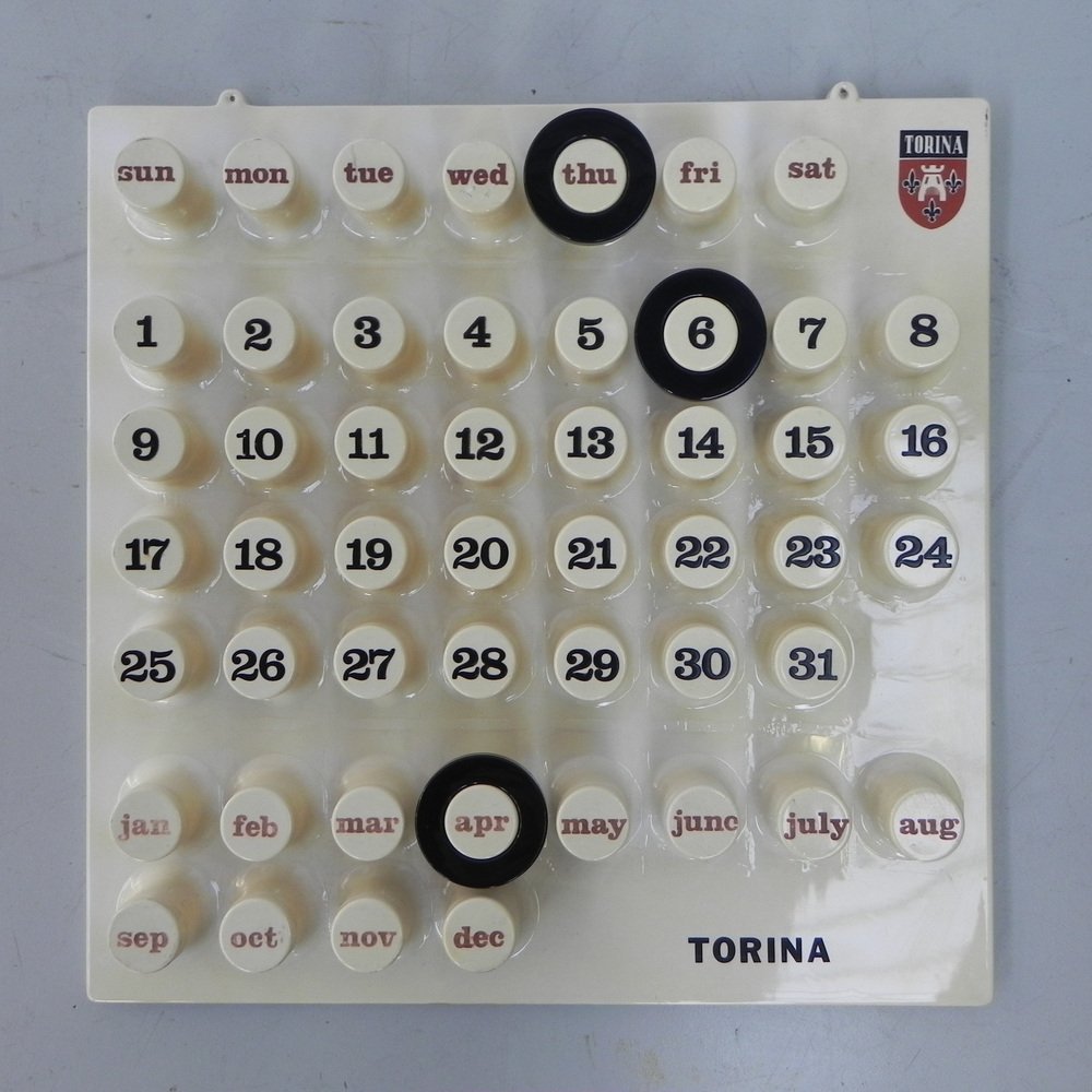 Ring-a-Date Ewiger Kalender mit Ringen von Giorgio Della Baffa, 1970er ...