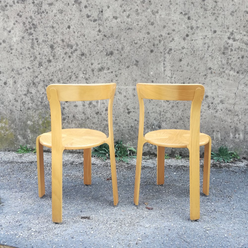 Stapelbarer Schweizer 3300 Stuhl von Bruno Rey für Dietiker, 1970, 2er Set bei Pamono kaufen