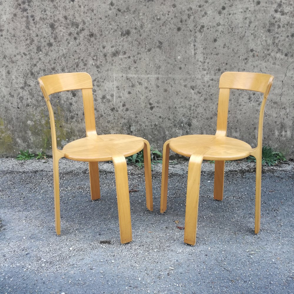 Stapelbarer Schweizer 3300 Stuhl von Bruno Rey für Dietiker, 1970, 2er Set bei Pamono kaufen