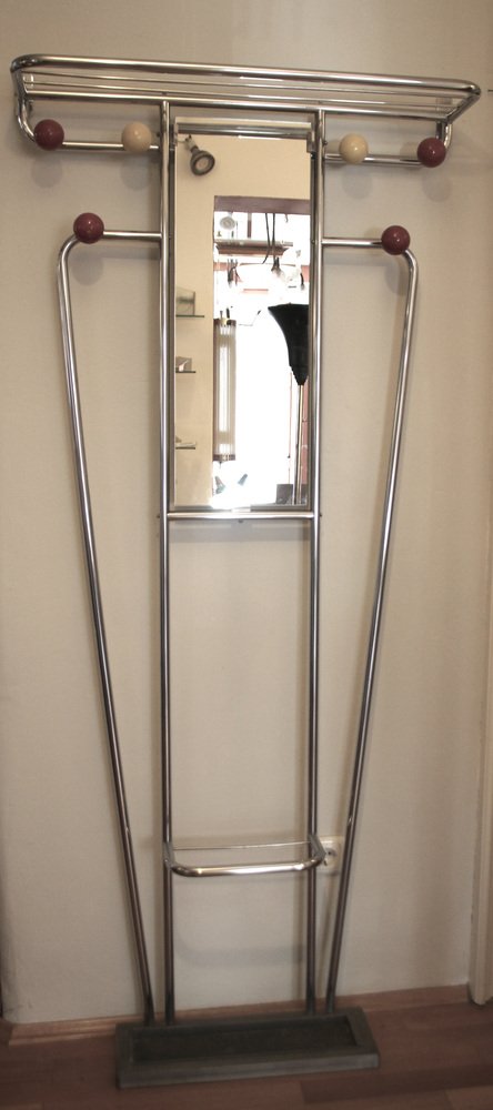 Art Deco French Coat Stand in Chromed Steel, 1940s for sale at Pamono