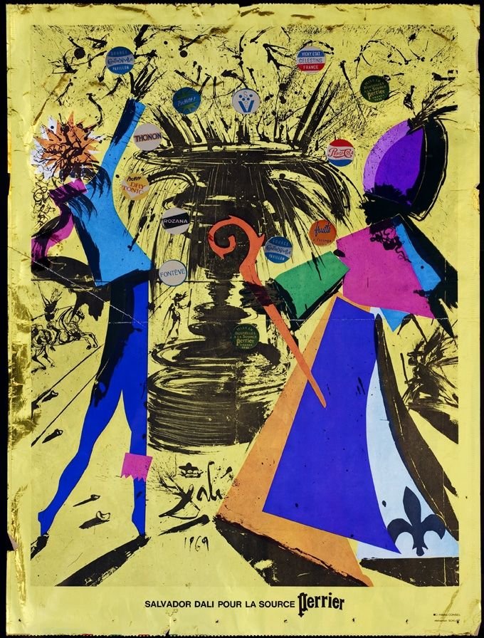 Salvador Dali, Poster pubblicitario vintage Perrier Water, 1969 ...