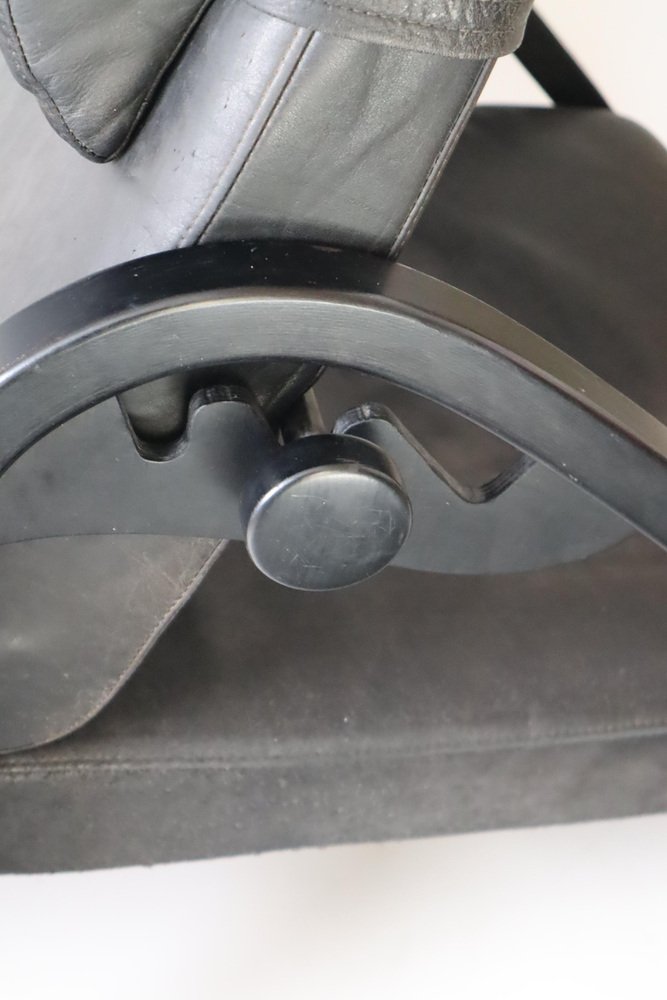 Chaise Sinus Allongée en Cuir Noir de Westnofa, 1970s en vente sur Pamono