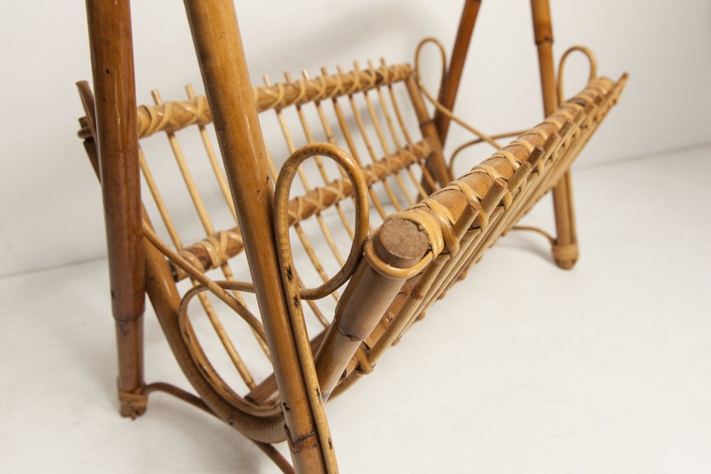 Bamboo Magazine Rack, 1960s for sale at Pamono