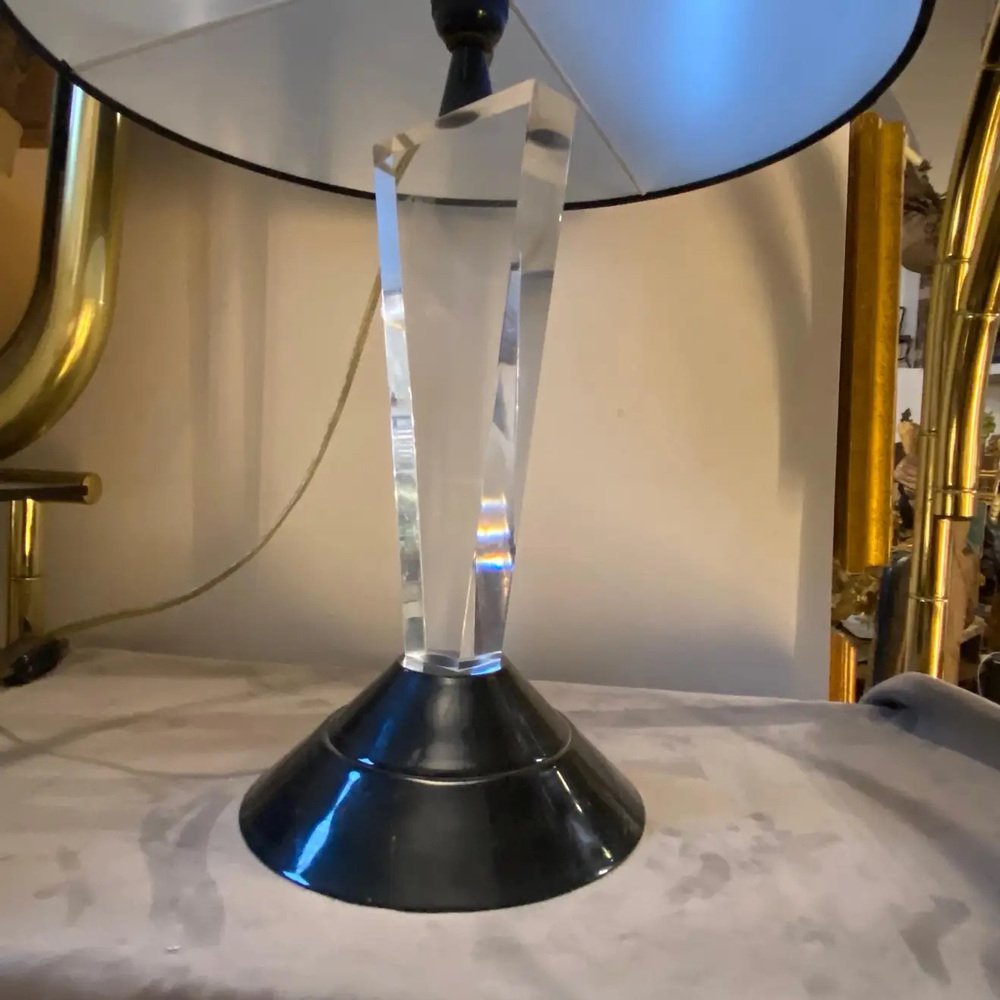 Italian Acrylic Glass Table Lamp, 1980s for sale at Pamono