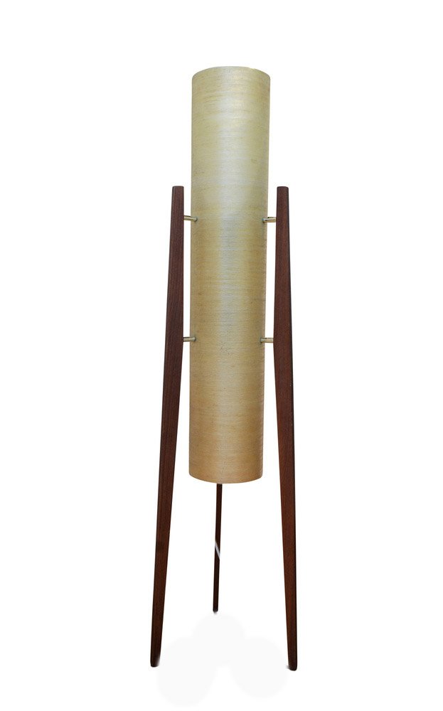 Mid-Century Modern Rocket Floor Lamp with Tripod Teak Frame by Sered ...