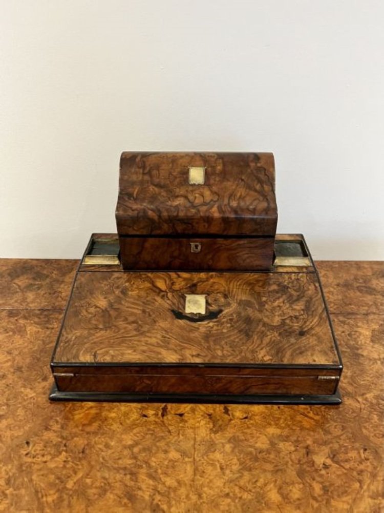 Victorian Burr Walnut Writing Box, 1850s for sale at Pamono