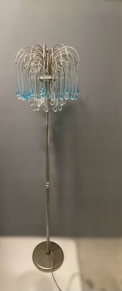 Waterfall Murano Glass Floor Lamp, 1960s for sale at Pamono