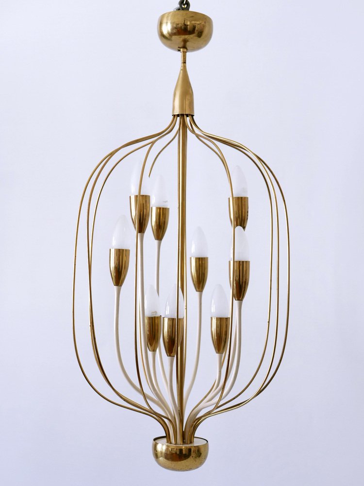 Mid-Century Modern Nine-Flamed Pendant Lamp, Germany, 1950s for sale at ...