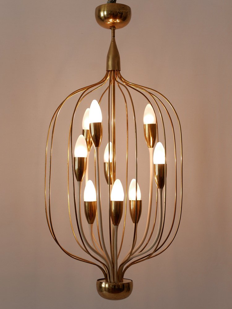 Mid-Century Modern Nine-Flamed Pendant Lamp, Germany, 1950s for sale at ...