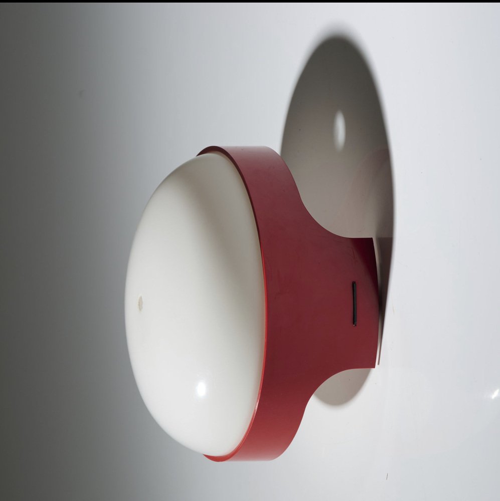 Red and White Noviglio Wall Lamp by Joe Colombo for Cartel, 1968 for ...