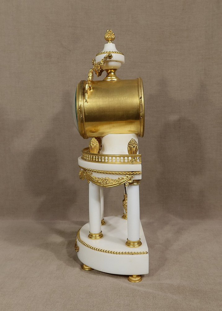 Louis XVI Style Marble and Gilded Bronze Pendulum from Maison Planchon ...