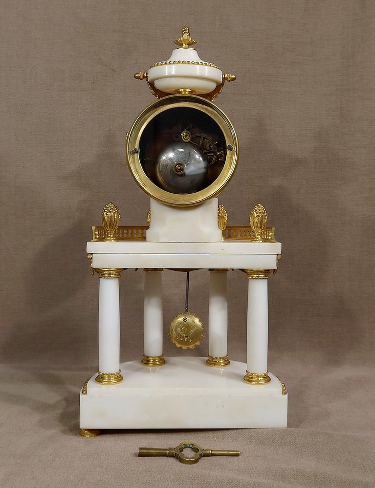 Louis XVI Style Marble and Gilded Bronze Pendulum from Maison Planchon ...