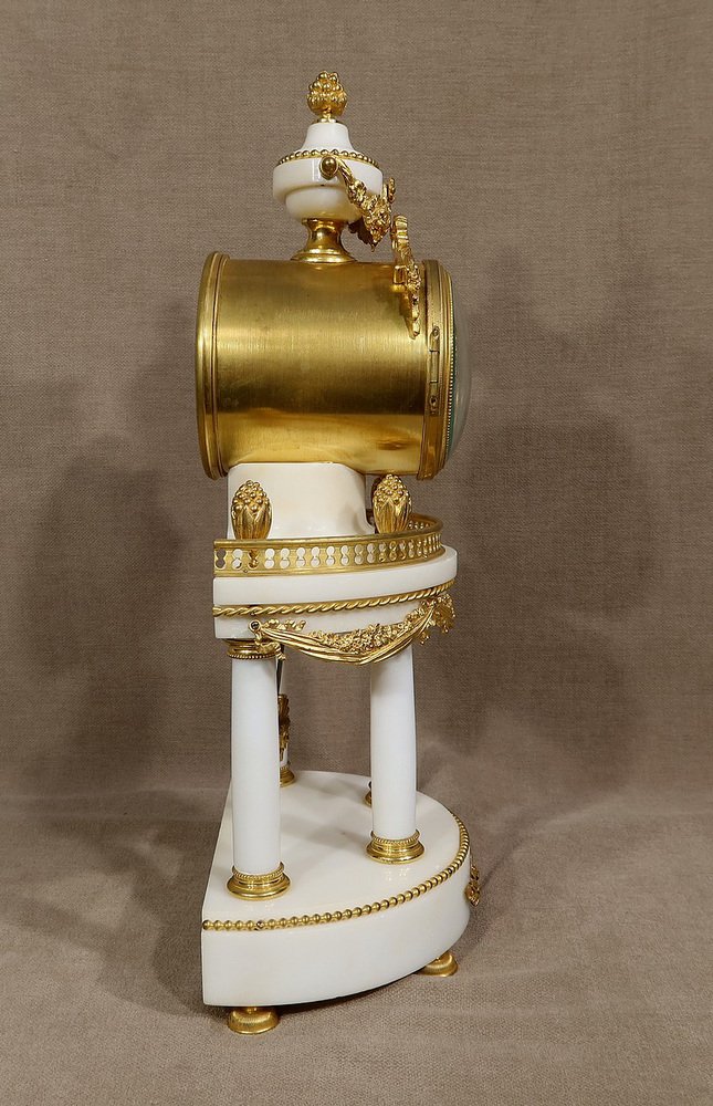 Louis XVI Style Marble and Gilded Bronze Pendulum from Maison Planchon ...
