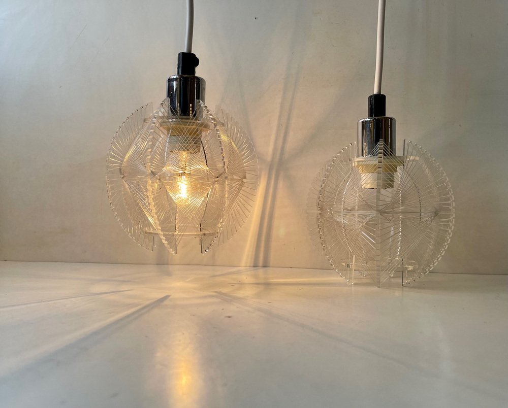 Modern German Ceiling Lamps by Paul Secon for Sompex, 1970s, Set of 2 ...