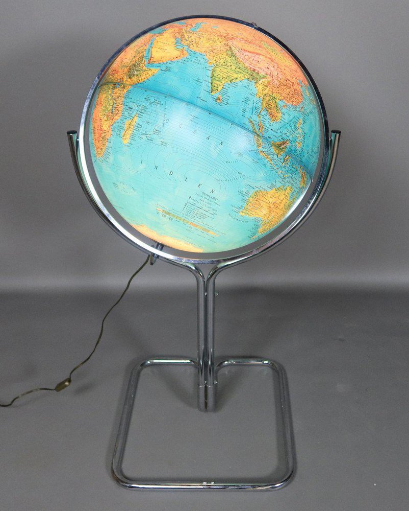 Terrestrial Globe on Chrome Foot for sale at Pamono