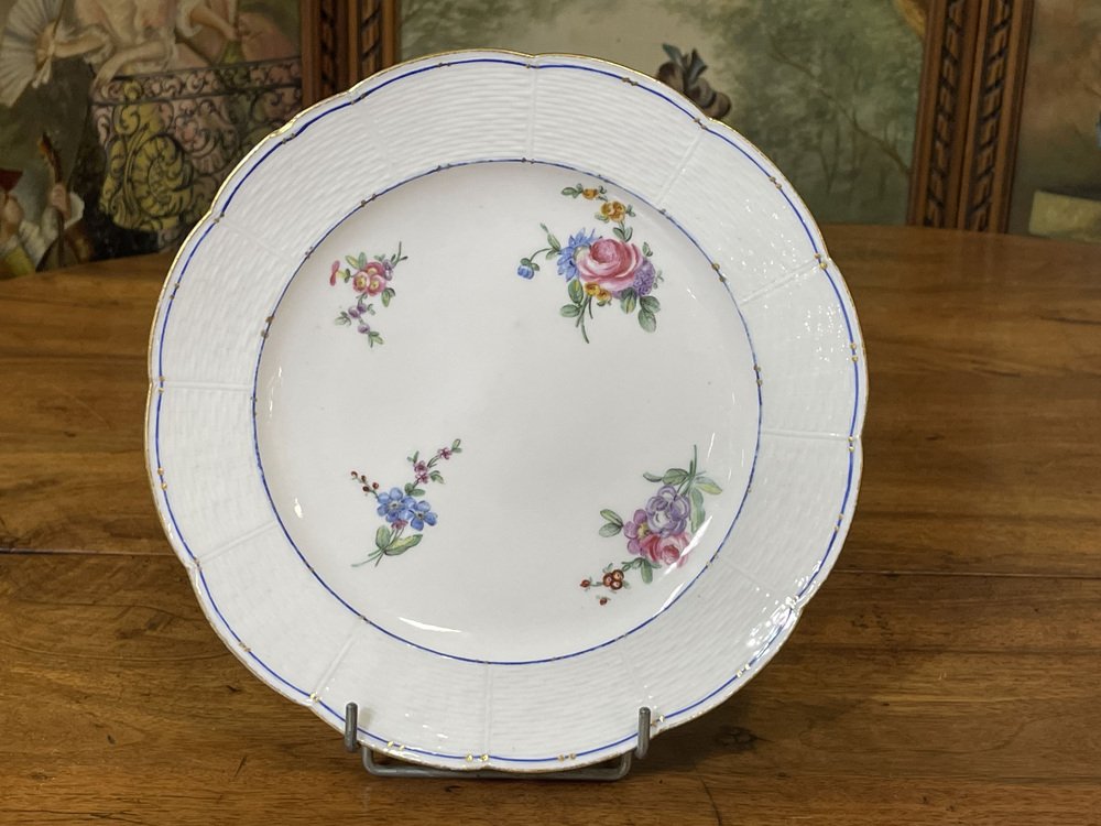 18th Century Porcelain Plate with Polychrome & Flowers from Sèvres for ...
