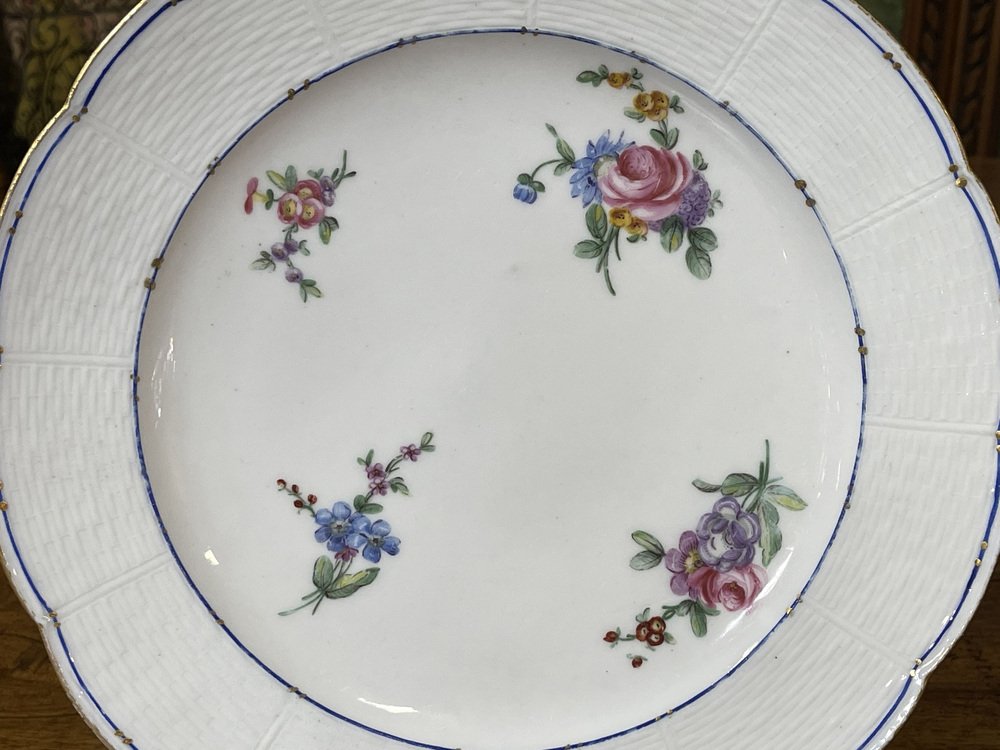 18th Century Porcelain Plate with Polychrome & Flowers from Sèvres for ...