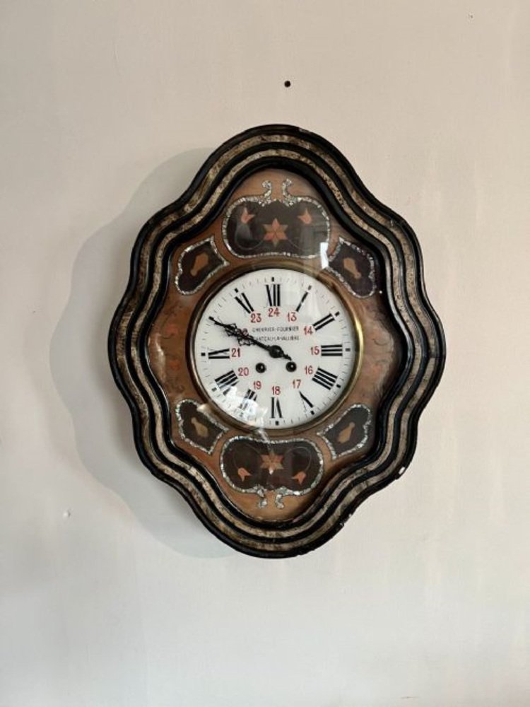 Antique French Victorian Wall Clock, 1860s for sale at Pamono