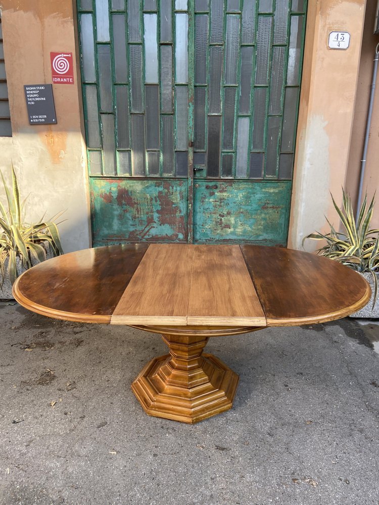 Iitalian Wooden Octagonal Shaped Dining Adjustable Table. 1890s for ...