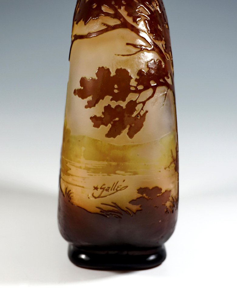 Vaso rotondo Art Nouveau con cammeo di Emile Gallé, Francia, 1905 in ...
