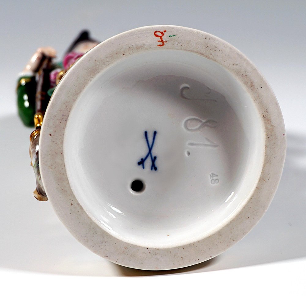 Meissen Rococo Maid with Dog Figure by Johann Carl Schoenheit, 1880s ...