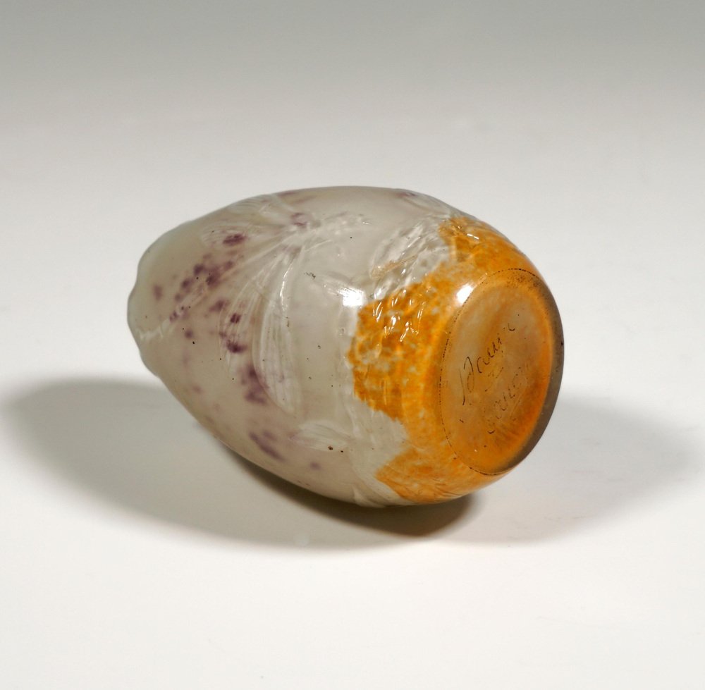 Art Nouveau Cameo Egg-Shaped Vase with Dragonfly Decor from Daum Nancy ...
