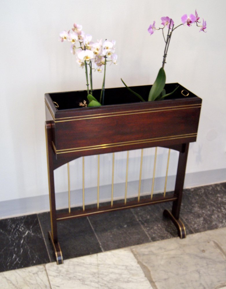 Art Nouveau Flower Container Mahogany Stained Brass Inlays Vienna, 1915 ...