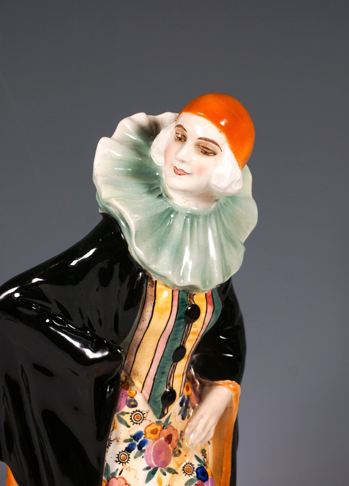Pierrette in Harlequin Costume by Josef Kostial for Goldscheider ...