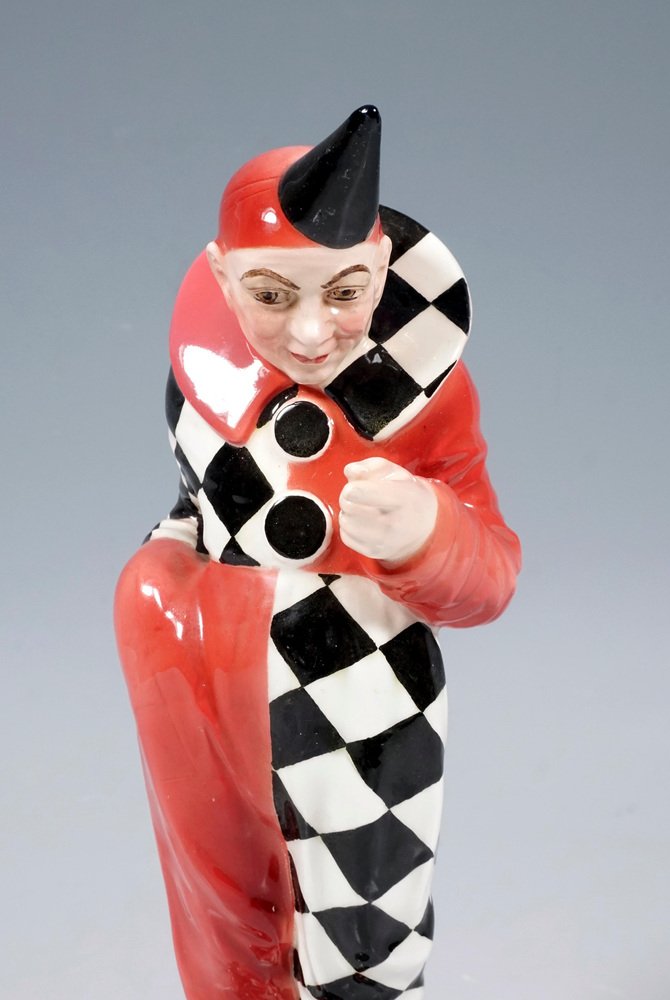 Goldscheider Art Deco Figure Pierrot by Josef Lorenzl, Around 1925 ...