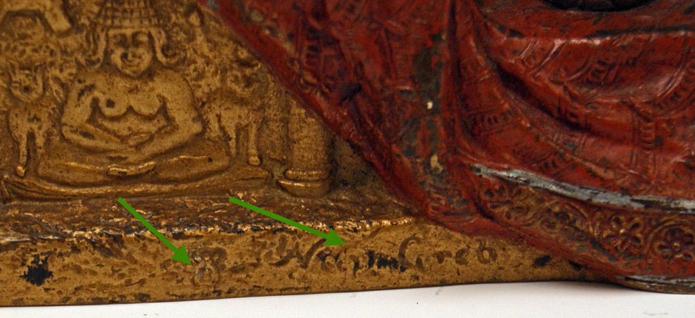 Vienna Bronze Indian Man on Elephant Inkpot from Bergman, 1880s for ...