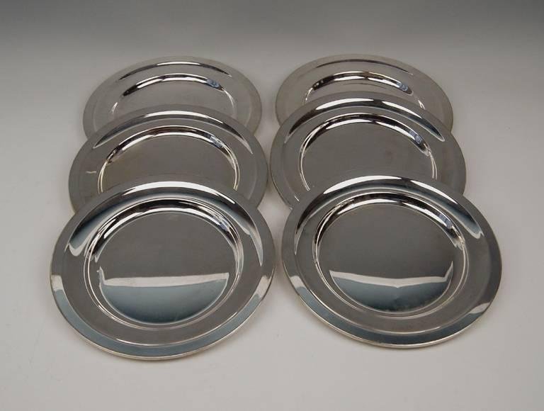Silver Underplates Allesandria, Italy, 1970s, Set of 6 for sale at Pamono